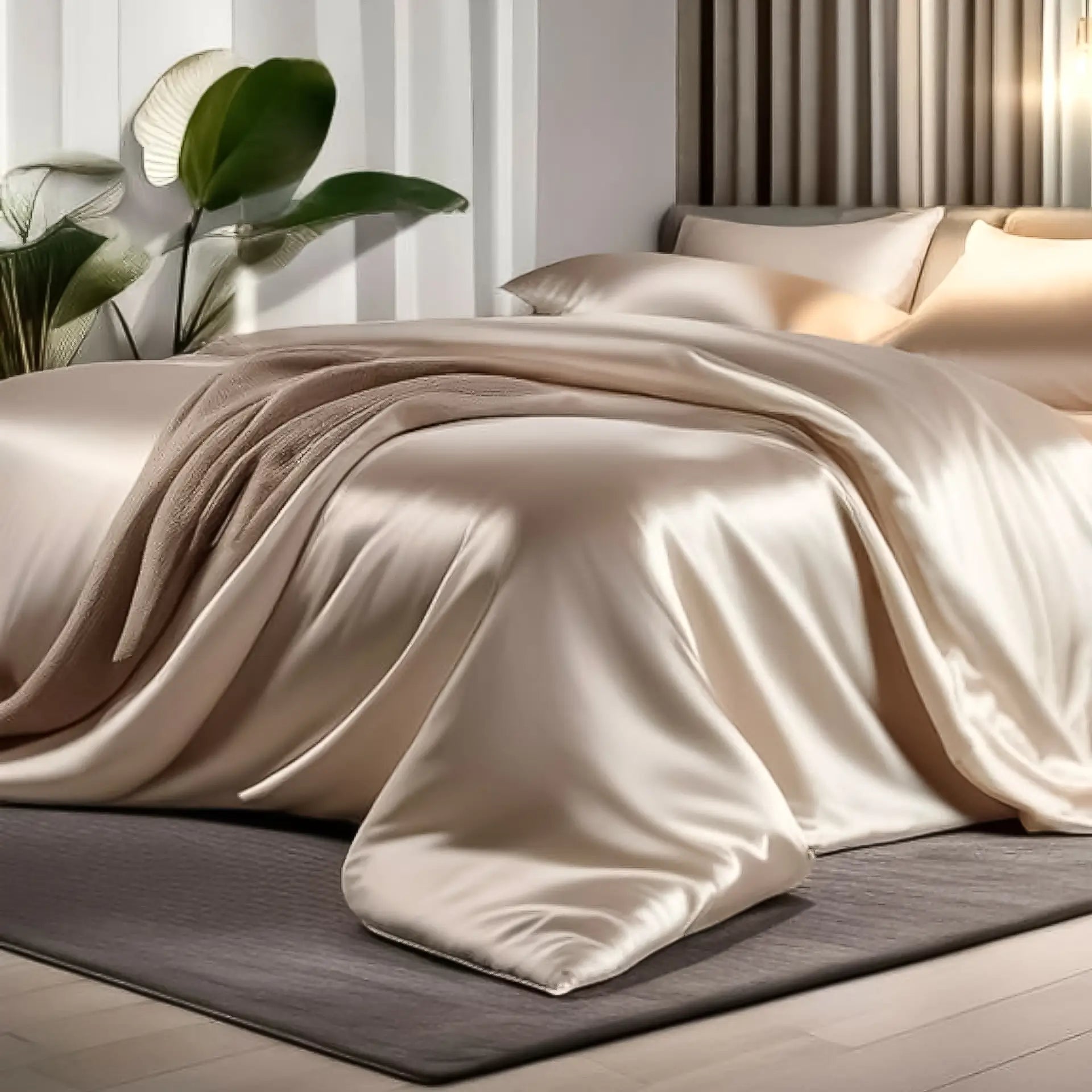Silk Duvet Cover Beige